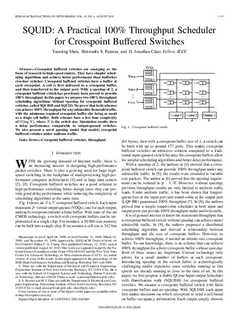 Pdf Squid A Practical 100 Throughput Scheduler For Crosspoint