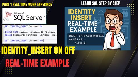 How To Turn Identityinsert On And Off Using Sql Server Sql Real Time Work Experience