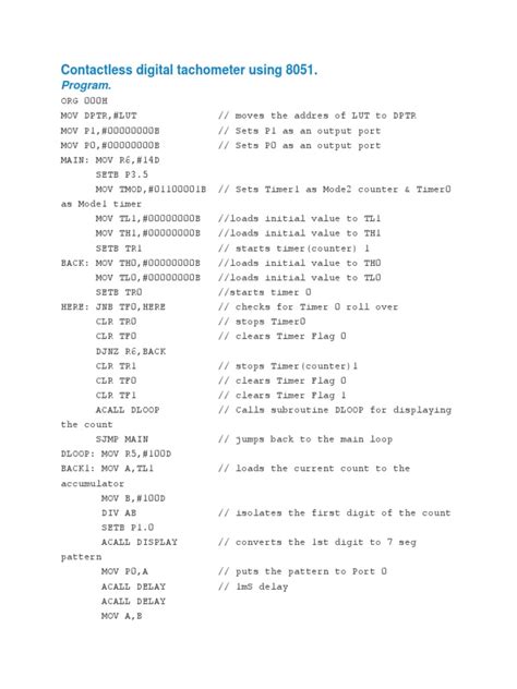 contactless digital tachometer using 8051 pdf timer electronics