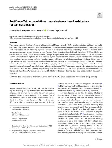 TextConvoNet A Convolutional Neural Network Based Architecture For Text Classification