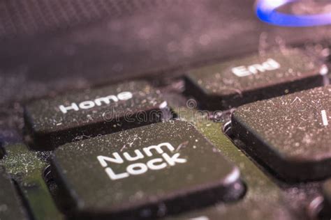 Dirty Laptop Keyboard Macro Front And Back Background Blurred Stock Photo Image Of Background