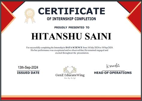 Internshipcomplete Genzeducatwing Dataanalytics Learningjourney Dailyprojects