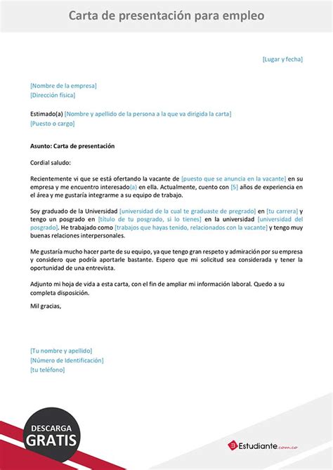 Carta De Presentacion Para Empleo At Delia Reis Blog