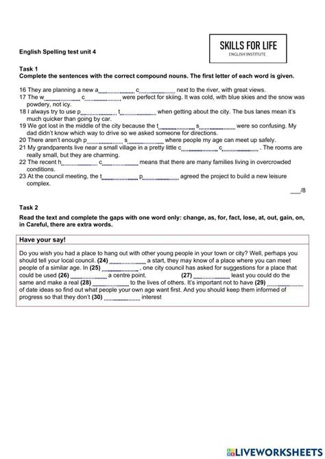 Gold Experience B2 Test Unit Worksheet Live Worksheets 50 Off