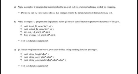Solved A Write A Complete C Program That Demonstrates The