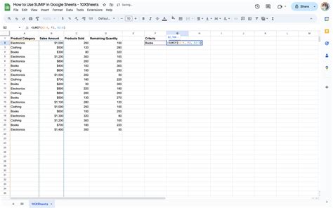 How To Use SUMIF In Google Sheets With Multiple Criteria 10XSheets