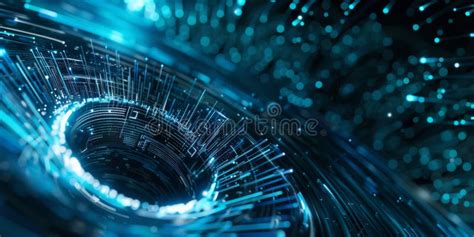 Futuristic Abstract Data Network With Bright Blue Lights A Dynamic And Modern Setting Stock