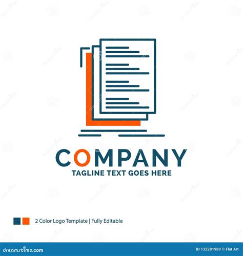 Code Coding Compile Files List Logo Design Blue And Orange Stock