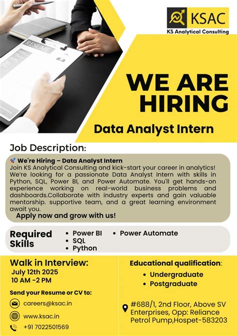 Dataanalystintern Wearehiring Ksac Powerbi Sql Python Powerautomate Dataanalyticsjobs
