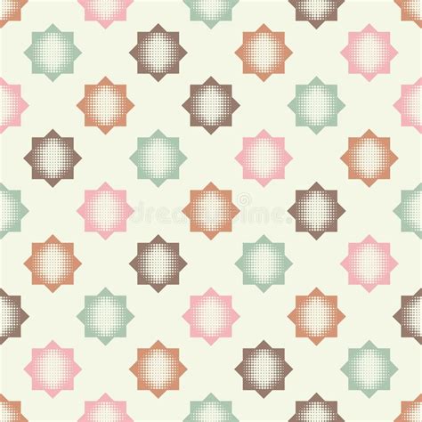 Seamless Abstract Geometric Halftone Pattern The Pattern Of Stars Dots Texture Stock