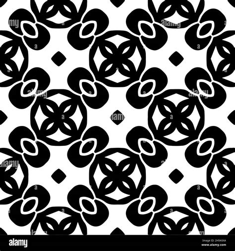 Vector Geometric Seamless Pattern Modern Geometric Background With Abstract Shapes Monochromatic