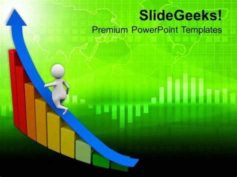 business growth representation by bar graph powerpoint templates ppt