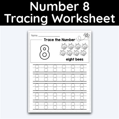 Number 8 Tracing Number Tracing Worksheet