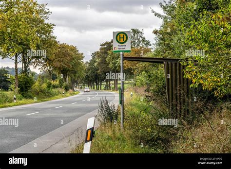 Bus Stop In The Countryside On The L828 On Eggestraße Neglected Bus Shelter Line To