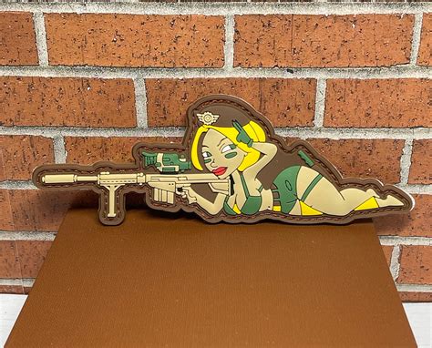 Pvc Tactical Patch 3d Sexy Girl Gun Patch Morale Military Girl Rifle