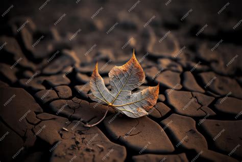 Premium Ai Image Closeup Of A Dead Tree Leaf On A Dried Ground