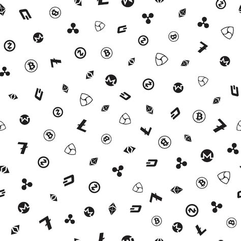 Premium Vector Cryptocurrency Seamless Pattern Background
