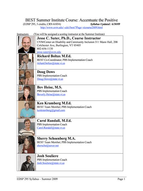 best summer institute course 2009 university of vermont uvm fill out and sign online dochub