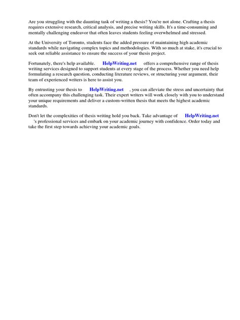 Thesis Database University Of Toronto Download Free Pdf Thesis