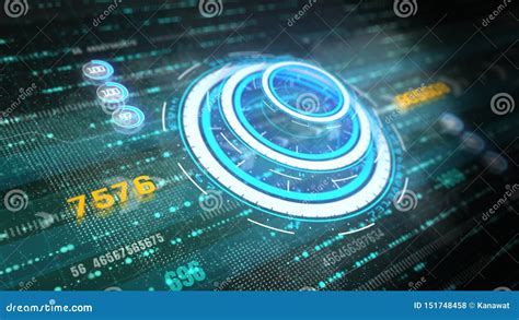 Hi Tech Graphic Futuristic User Interface Head Up Display Screen With Digital Data And
