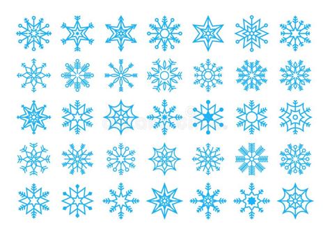 Collection Of Snowflakes Snowflake Shapes Stock Vector Illustration