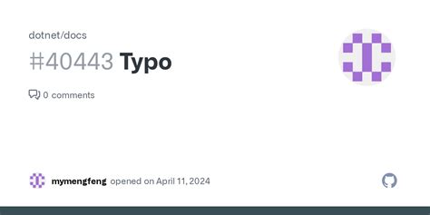 Typo · Issue 40443 · Dotnetdocs · Github
