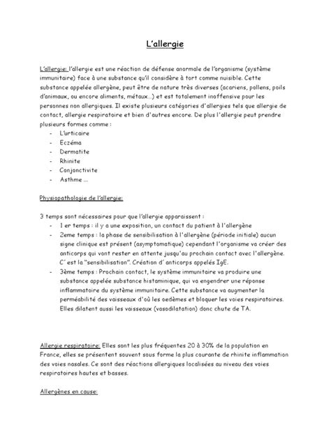 Lallergie Download Free Pdf Allergie Allergène