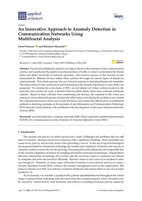 pdf an innovative approach to anomaly detection in communication