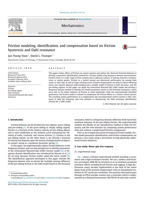 Friction Modeling Identificationandcompensationbasedonfriction