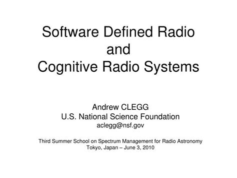 Ppt Software Defined Radio And Cognitive Radio Systems Powerpoint Presentation Id 826172
