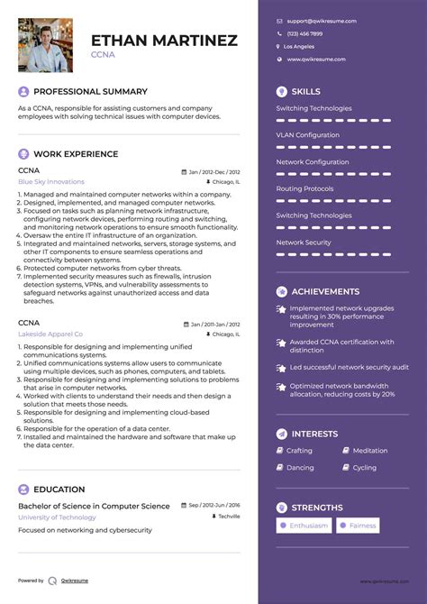 CCNA Resume Samples Templates For CCNA Resume Samples Templates For
