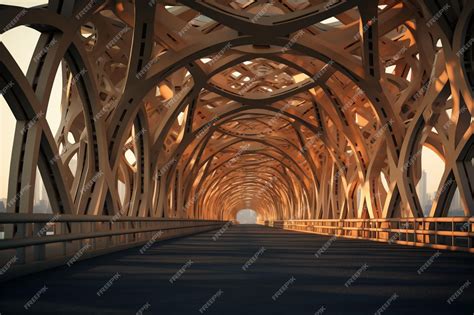 Premium Ai Image Pattern Of Bridge Structures In Urban Tones