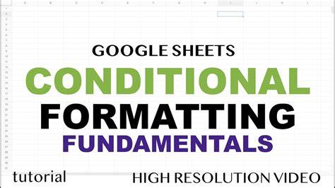 Google Sheets Conditional Formatting YouTube