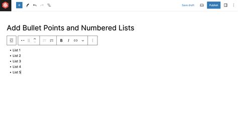 How To Add Bullet Points And Numbered Lists In Wordpress
