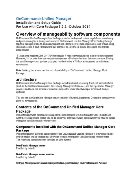 oncommand unified manager dfm opration pdf computer network