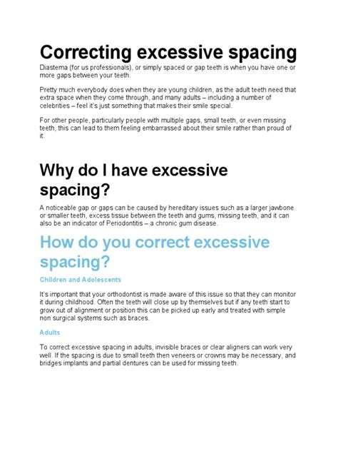 Correcting Excessive Spacing Pdf