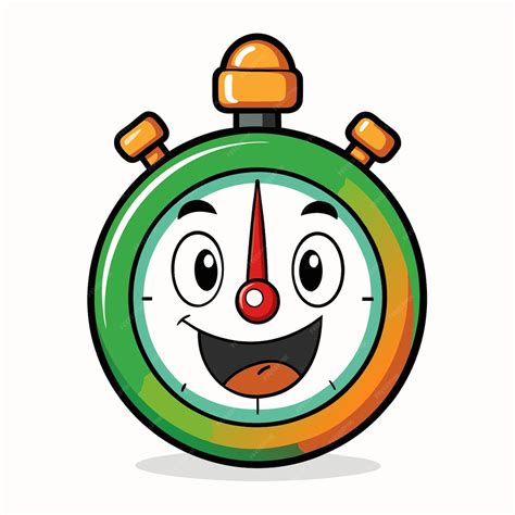 Animated Cartoon Illustration Of A Stopwatch Timer Premium Ai