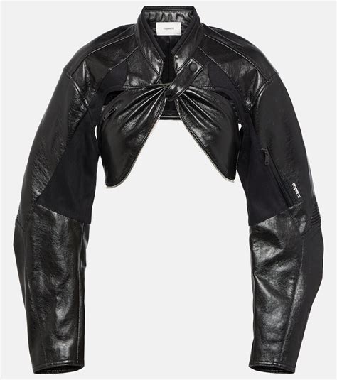 Coperni Cutout Faux Leather Biker Jacket Black Editorialist