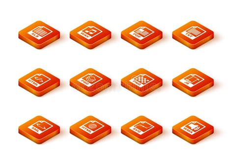 Set XML File Document HTML PSD SVG And PNG Icon Vector Stock