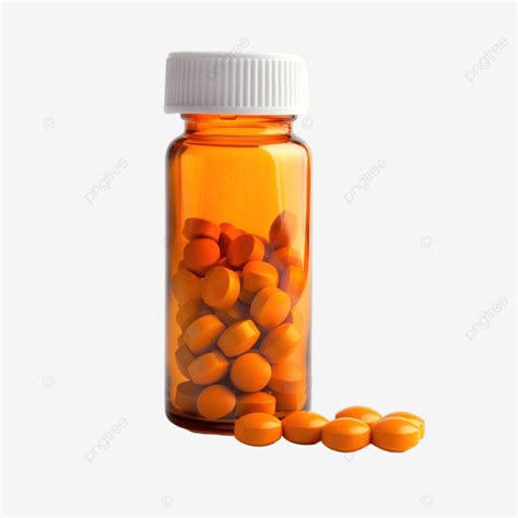 Real Orange Medical Pill Bottle With Pills Inside Blank Bottle Box