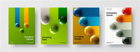 최소 리플렛 디자인 벡터 템플릿 번들 격리된 3d 구 핸드빌 컨셉 컬렉션 A4 용지에 대한 스톡 벡터 아트 및 기타 이미지 A4 용지 개체 그룹 고급 Istock