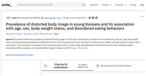 Prevalence Of Distorted Body Image In Young Koreans And Its Association