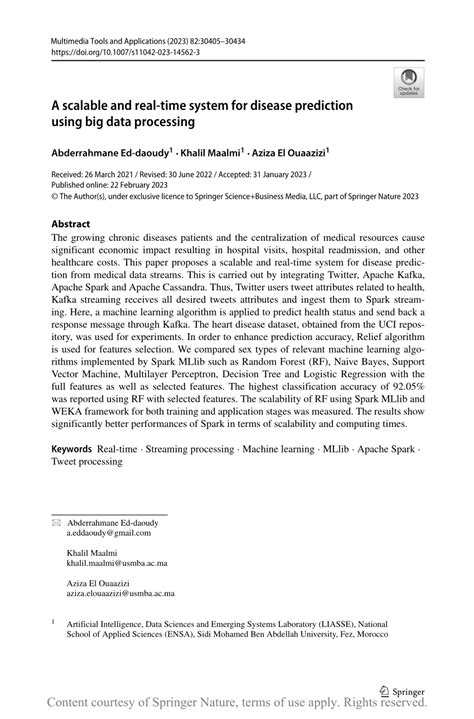 A Scalable And Real Time System For Disease Prediction Using Big Data