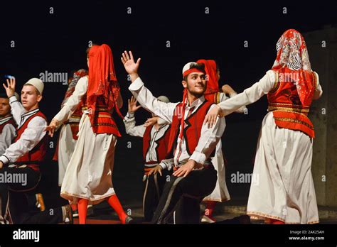 Albanian Folk Dancers With Traditional Costumes Celebrating Ramadan In