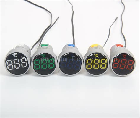 LED Digital Display Temperature Meter Thermometer With Signal Light AC Thermometer And