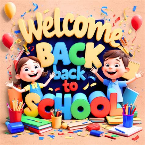Welcome Back To School Celebrating New School Year Stock Illustration