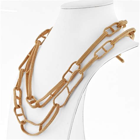Hermès 18k Yellow Gold Chaine Dancre Extra Large Link Chain Necklace