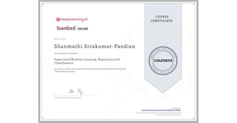 Shanmathi Sivakumar Auf Linkedin Completion Certificate For Supervised