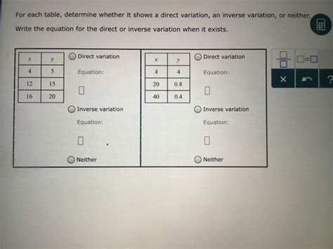 Solved For Each Table Determine Whether It Shows A Direct