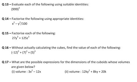 Polynomials For Class 9 Important Question